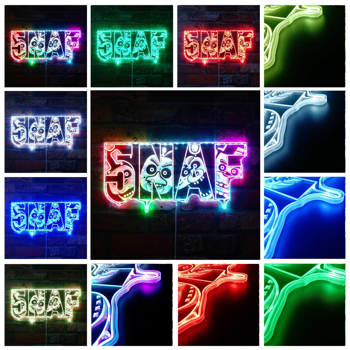 Five Nights at Freddy's FNAF Dynamic RGB Edge Lit LED Sign | LEDLABCAVE