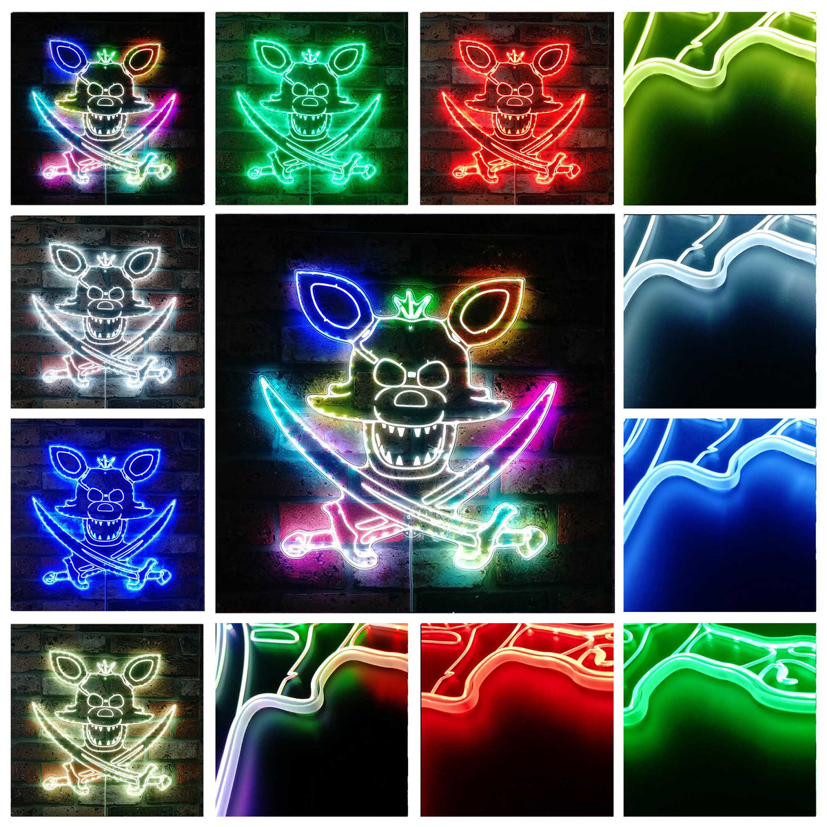 Five Nights at Freddy's Foxy Dynamic RGB Edge Lit LED Sign | PROLEDSIGN