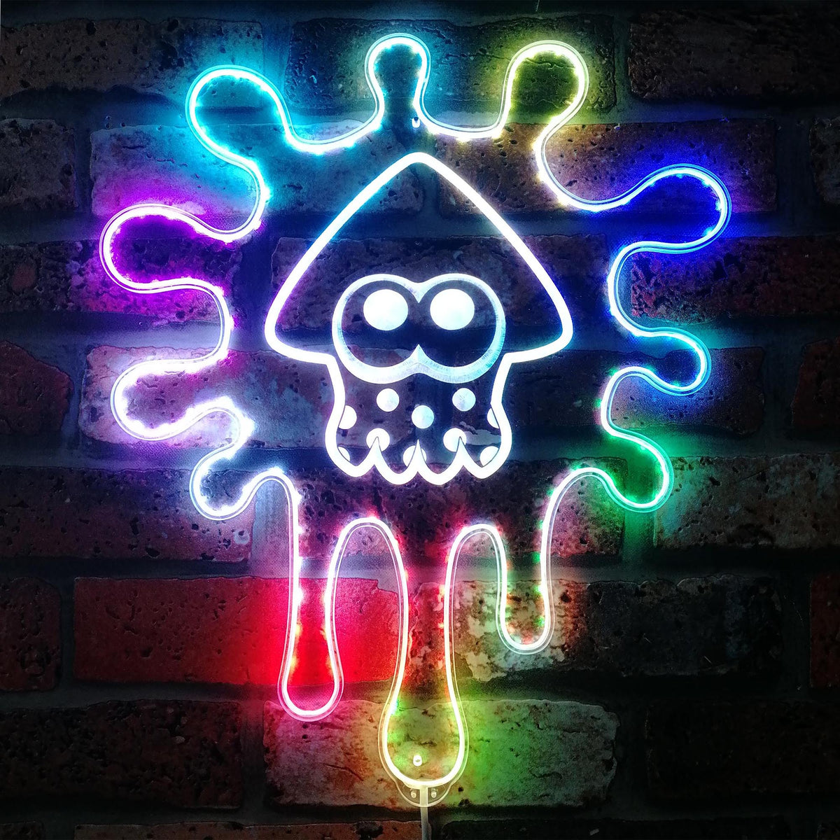 Splatoon Squid Cartoon Dynamic RGB Edge Lit LED Sign | LEDLABCAVE