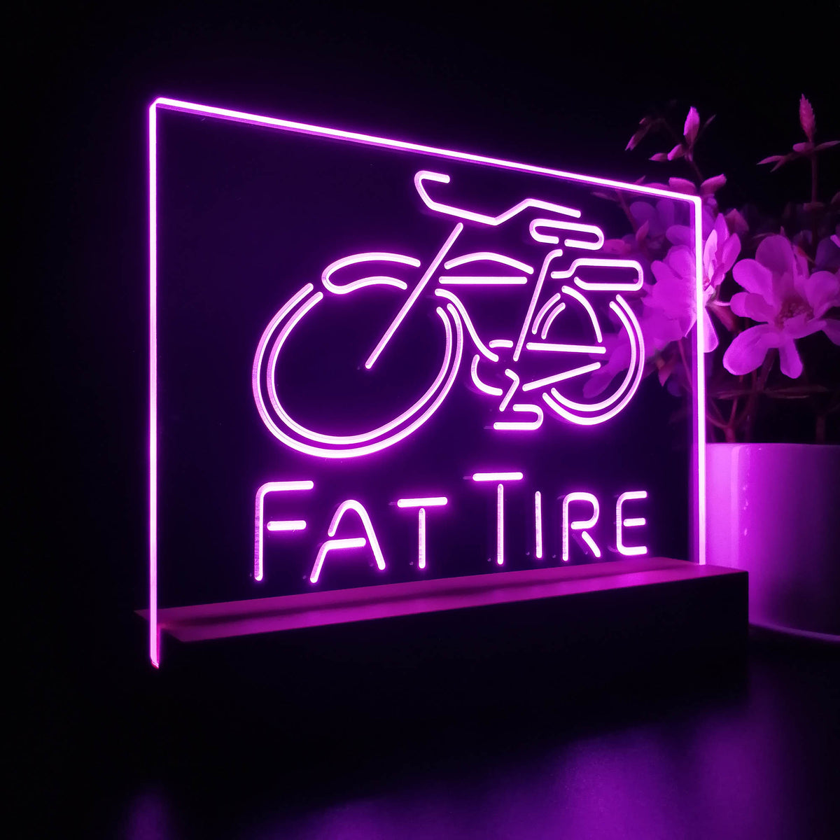 Fat Tire Club Man Cave 3D LED Optical Illusion Night Light | LED LAB CAVE