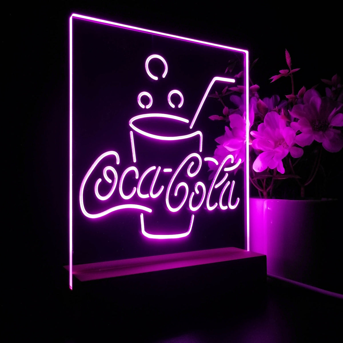 Coca Cola Cup 3D LED Optical Illusion Night Light Table Lamp | LED LAB CAVE