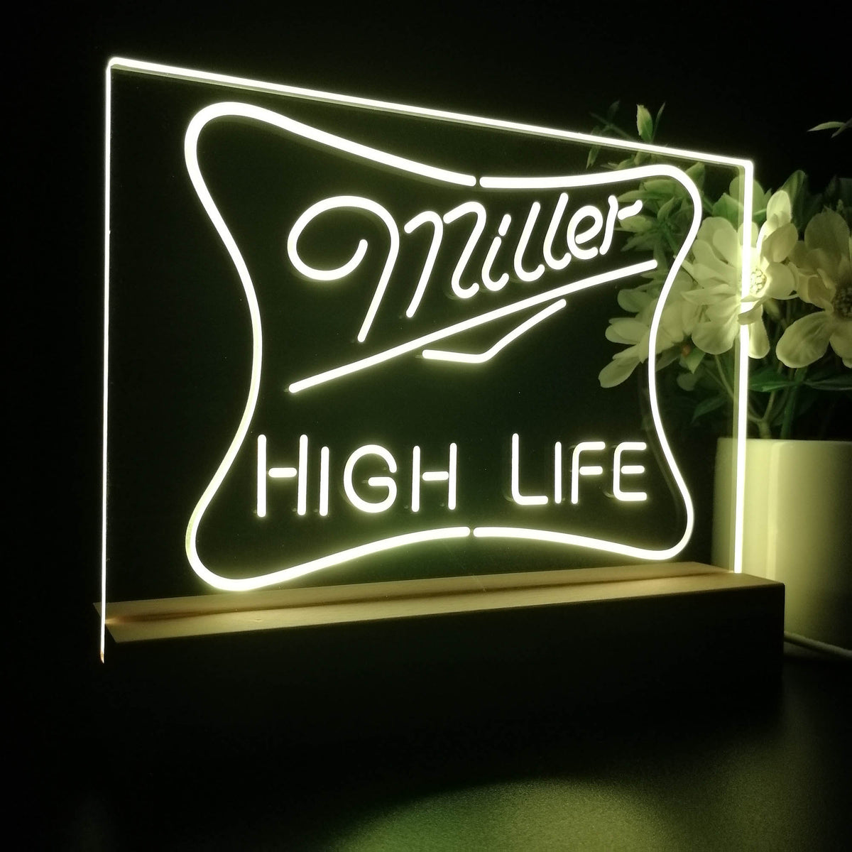 Miller High Life Beer 3D LED Optical Illusion Night Light | LED LAB CAVE