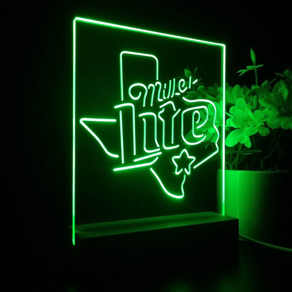 Miller Star Texas Beer 3D LED Optical Illusion Night Light | LED LAB CAVE