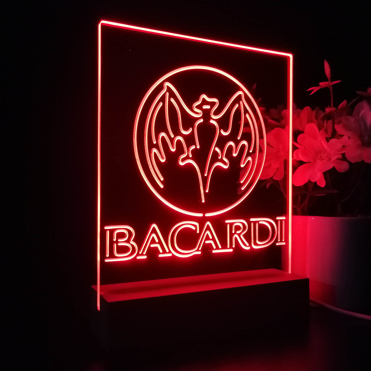 Bacardi Bat Man Cave 3D LED Optical Illusion Night Light | LED LAB CAVE