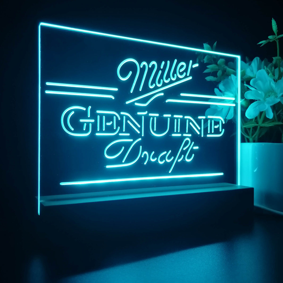 Miller Genuine Draft 3D LED Optical Illusion Night Light | LED LAB CAVE