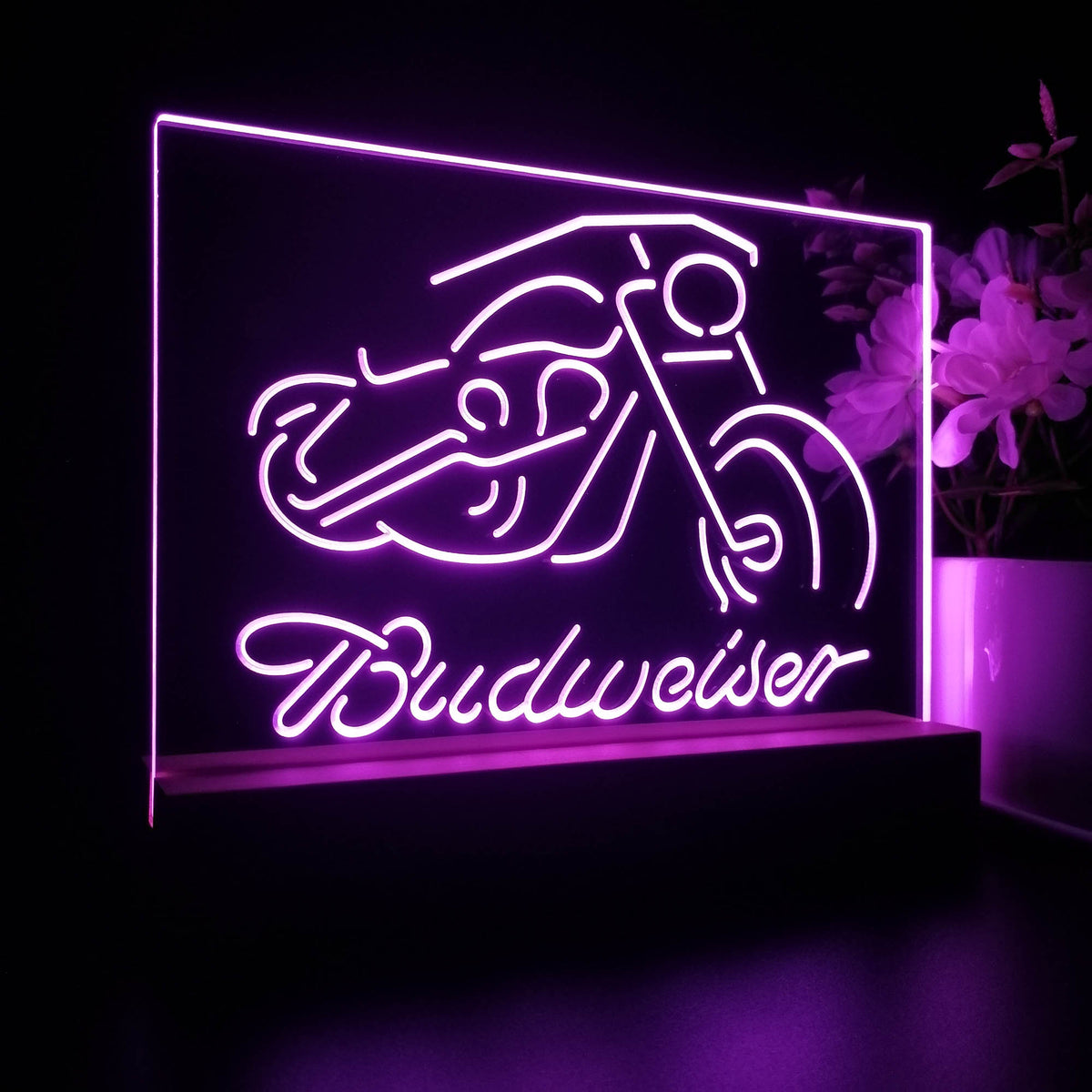 Budweiser Motorcycle Garage 3D LED Optical Illusion Night Light | LED ...