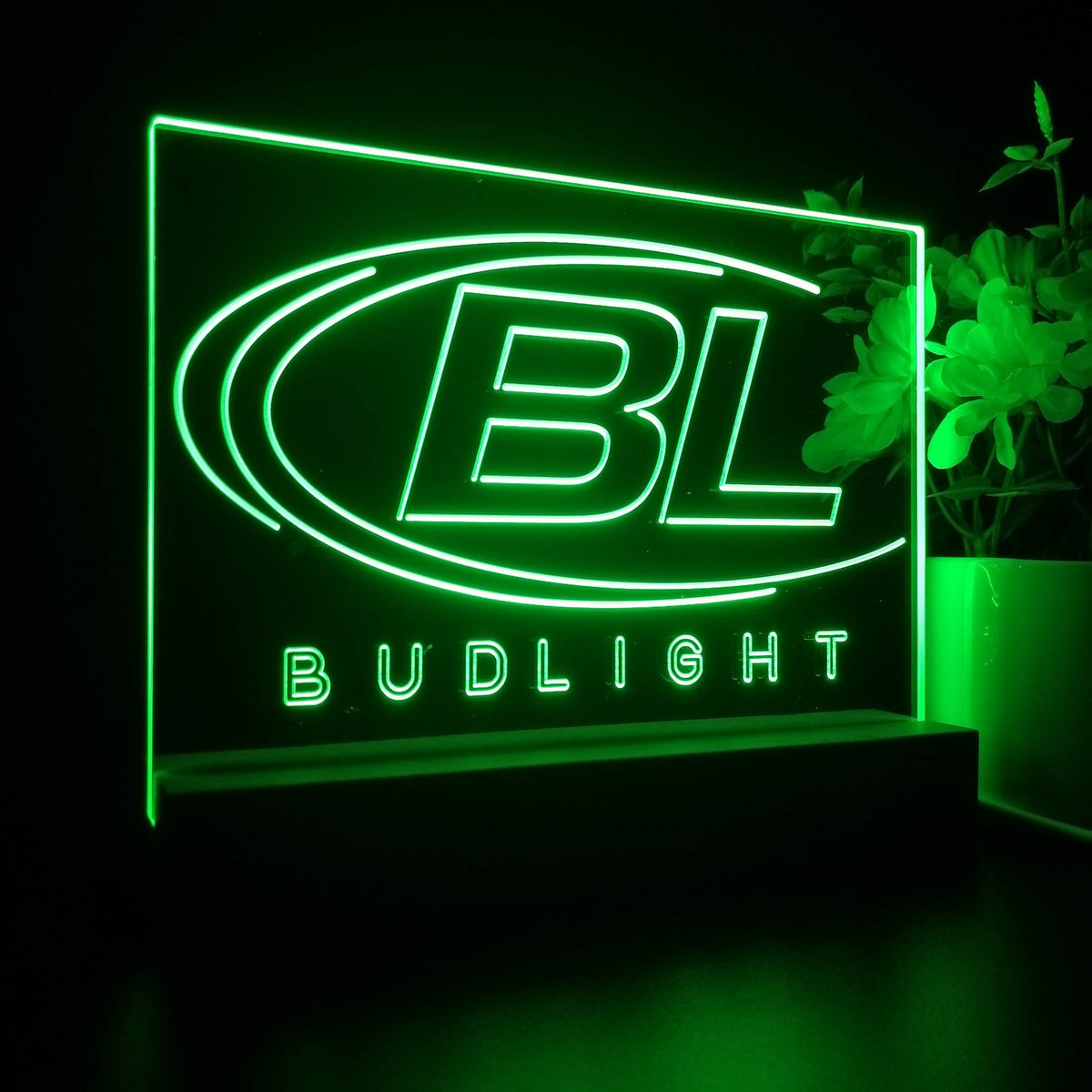 Bud Light Beer Shape 3D LED Optical Illusion Night Light | LED LAB CAVE