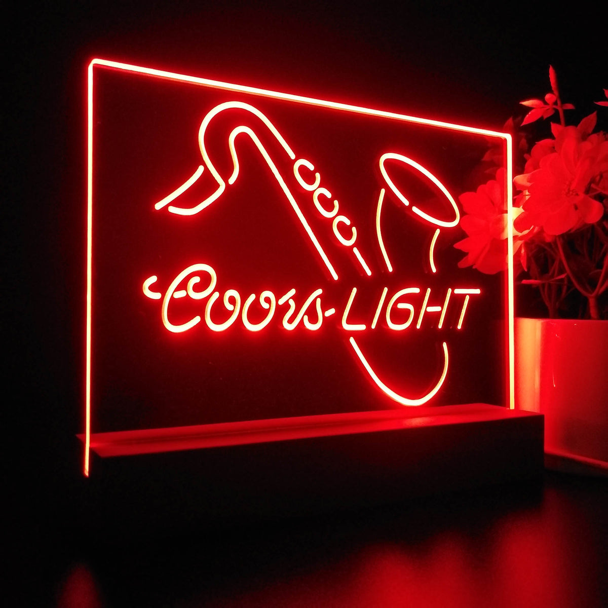 Saxophone Coors Lite 3D LED Optical Illusion Night Light | LED LAB CAVE