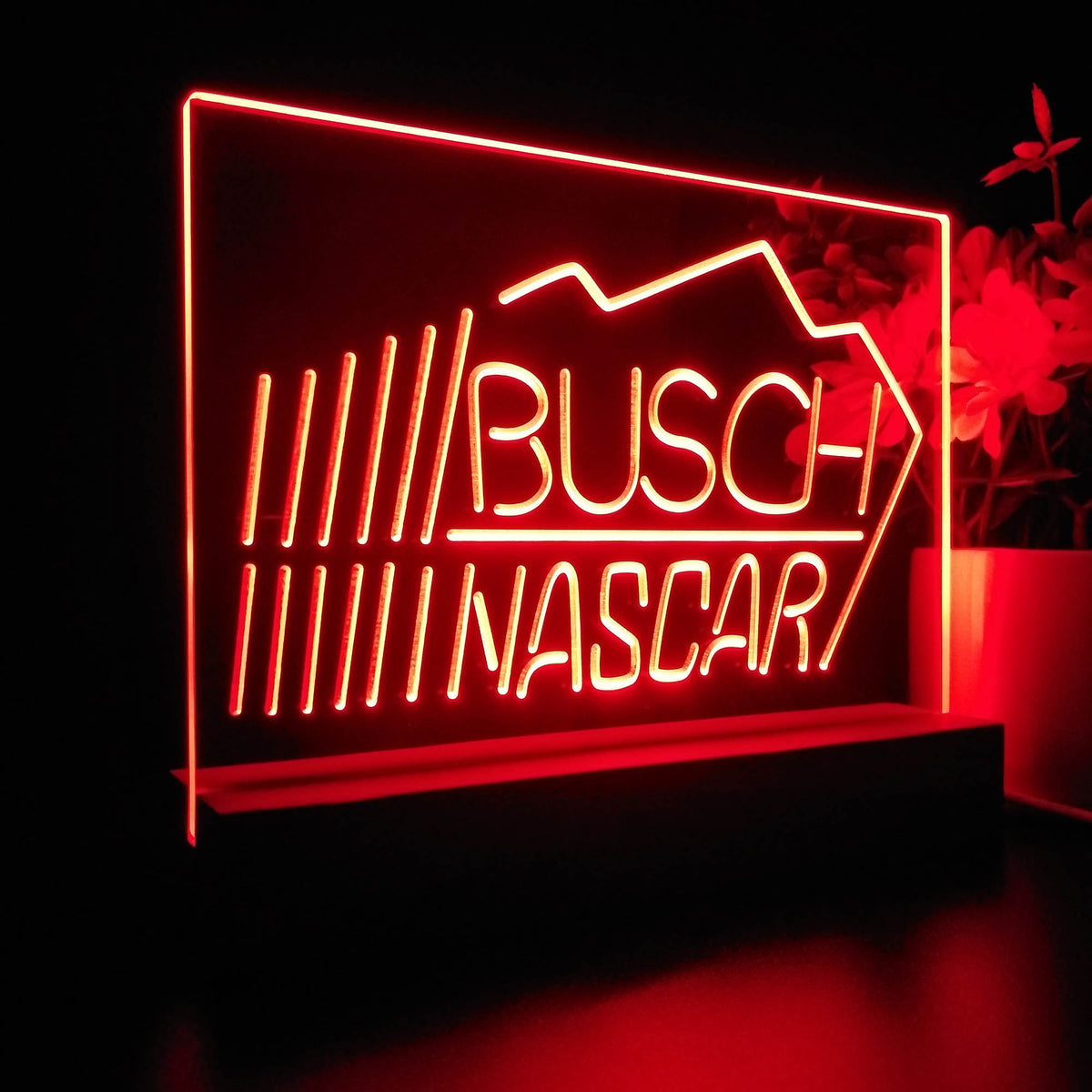 Busch Nascar Beer Racing Car Bar 3D LED Optical Illusion Night Light ...