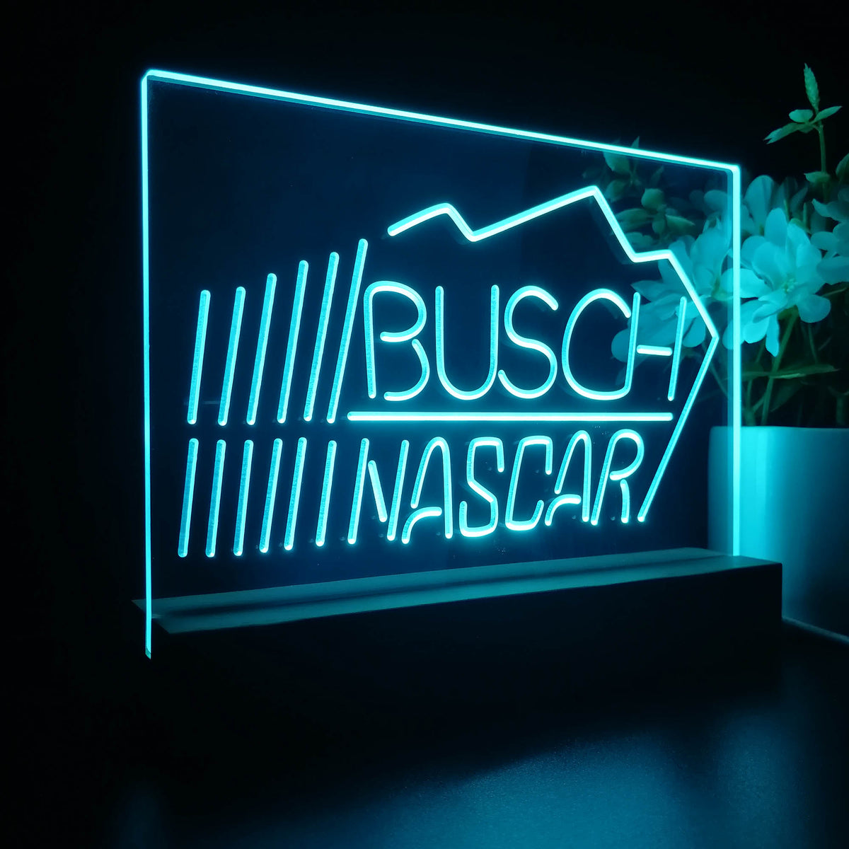 Busch Nascar Beer Racing Car Bar 3D LED Optical Illusion Night Light ...