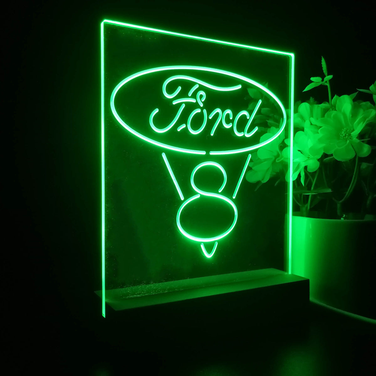 Ford V8 Logo 3D LED Optical Illusion Night Light | LED LAB CAVE