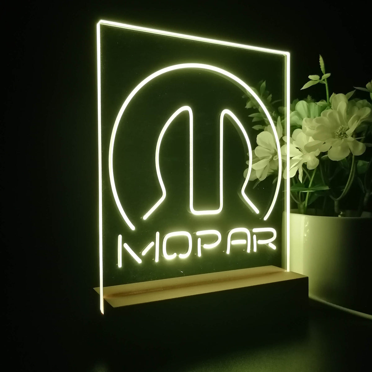 Mopar Logo 3D LED Optical Illusion Night Light | LED LAB CAVE
