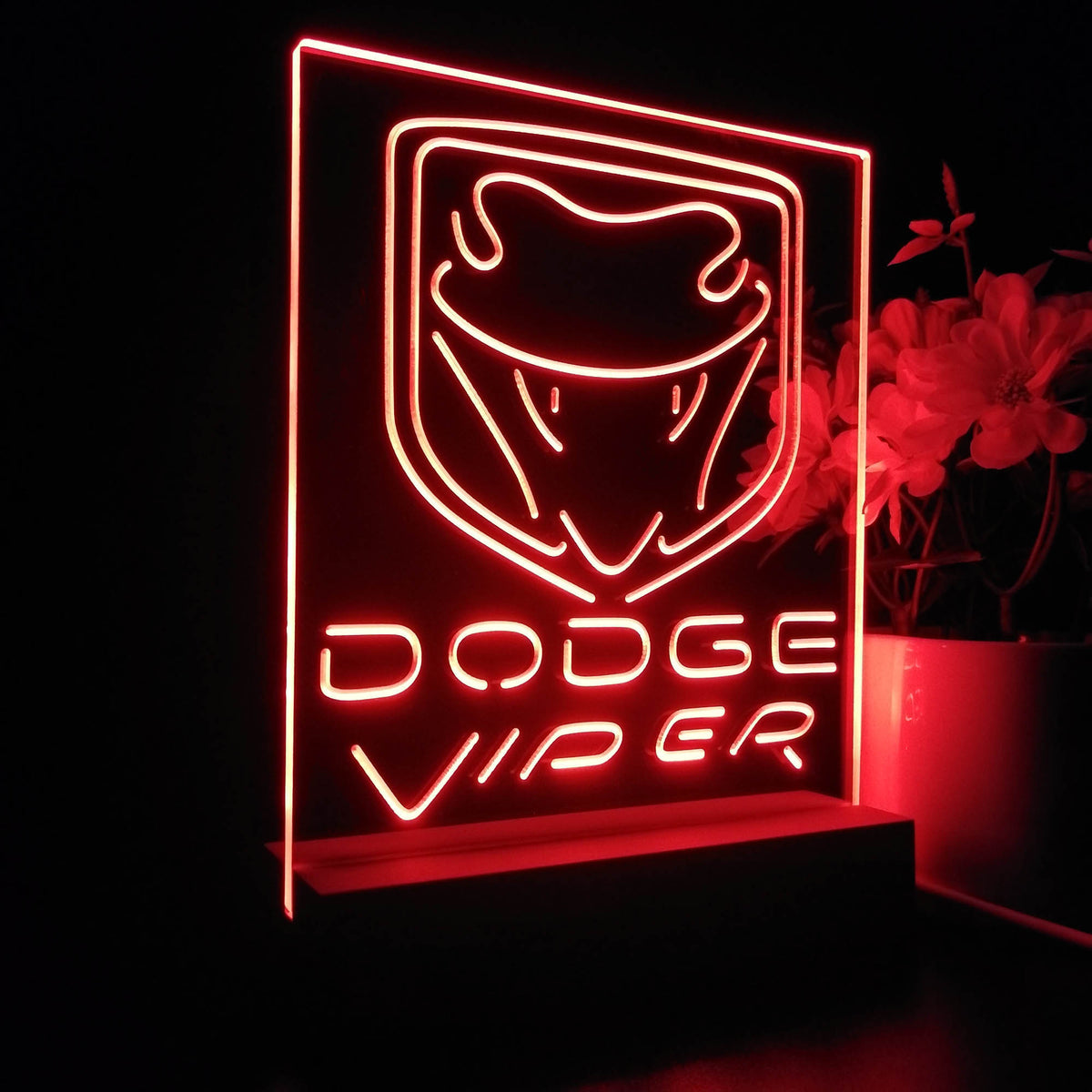 Dodge Viper 3D LED Optical Illusion Night Light | LED LAB CAVE