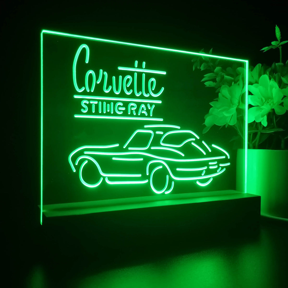 Corvette Sting Ray 3D LED Optical Illusion Night Light | LED LAB CAVE
