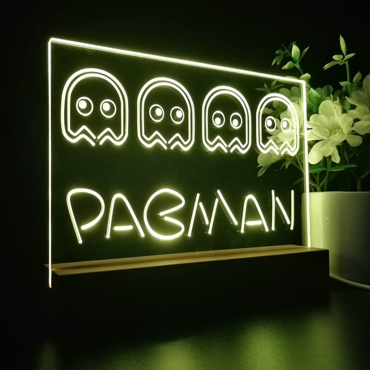 Pacman Game Room D¨¦cor 3D LED Optical Illusion Sleep Night Light | LED ...