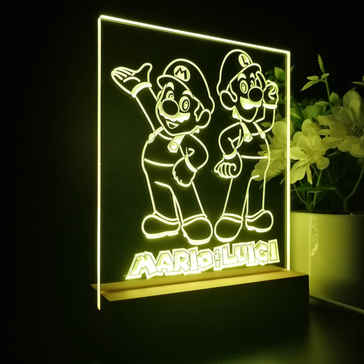 Super Mario Luigi 3D LED Optical Illusion Sleep Night Light | LED LAB CAVE