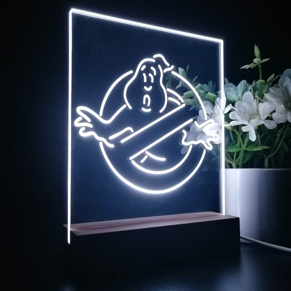 Ghostbusters No Ghosts 3D LED Optical Illusion Night Light | LED LAB CAVE