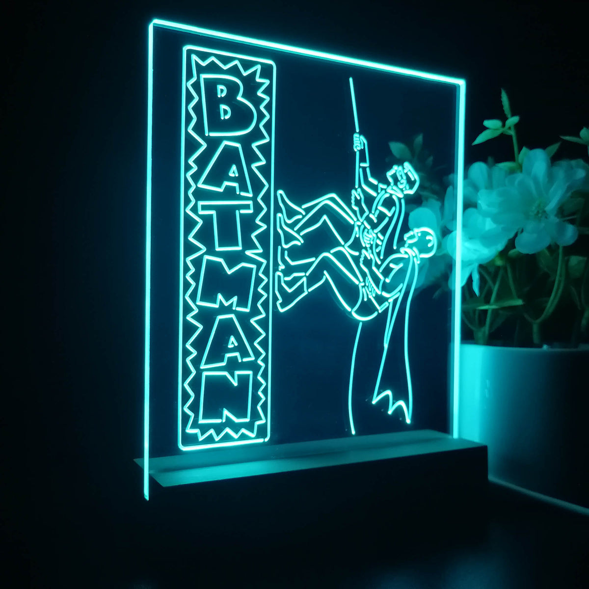 Batman & Robin 3D LED Optical Illusion Night Light | LED LAB CAVE