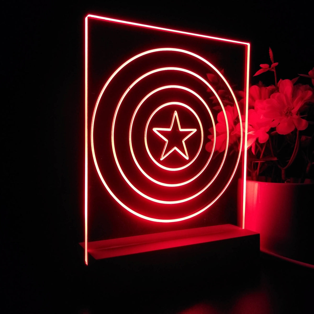 Captain America Shield 3D LED Optical Illusion Night Light | LED LAB CAVE