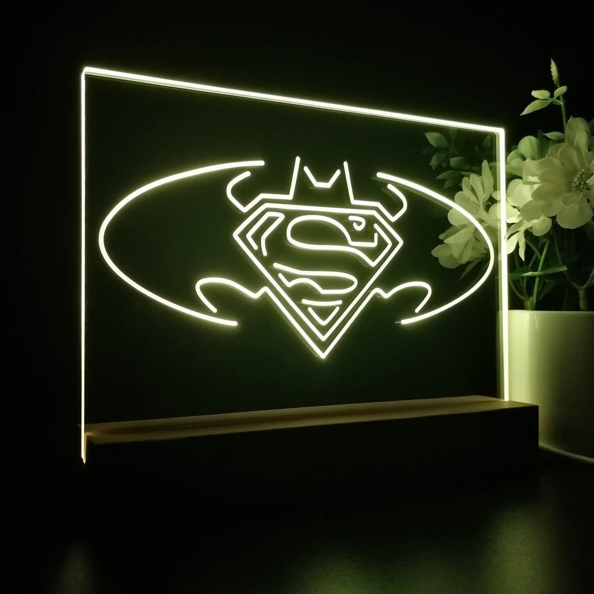 Batman vs Superman Hero 3D LED Optical Illusion Night Light | LED LAB CAVE