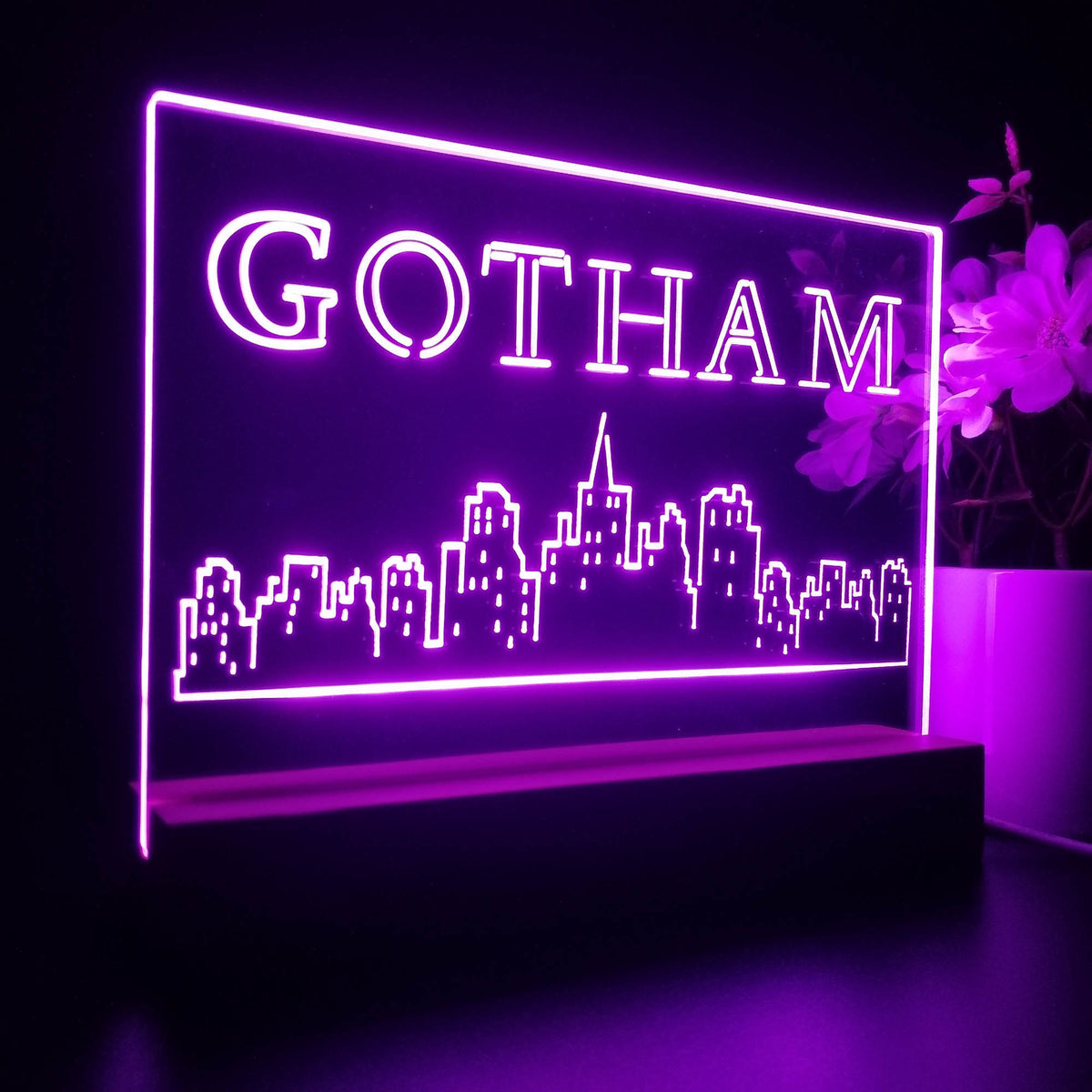 Gotham 3D LED Optical Illusion Night Light | LED LAB CAVE