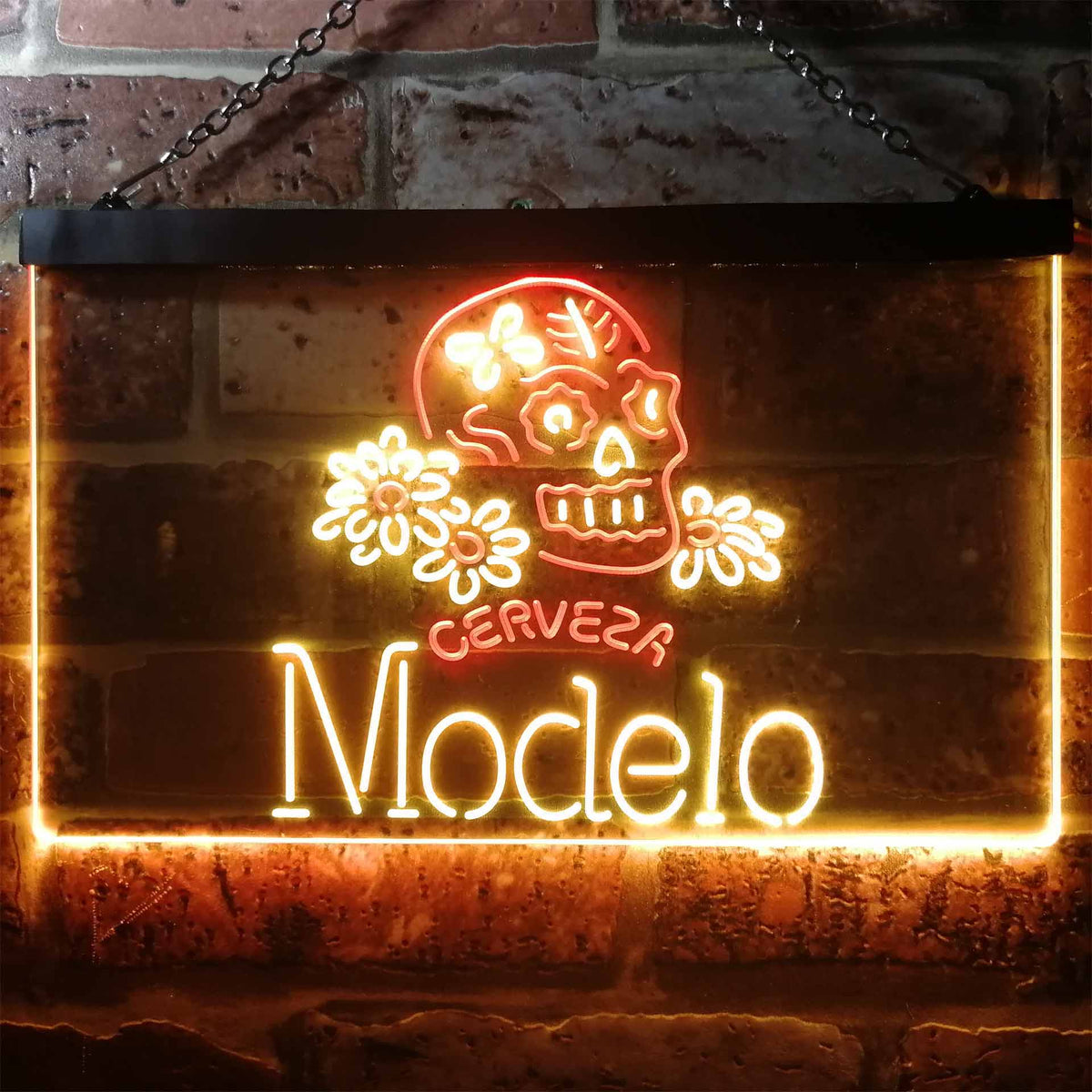 Cerveza Modelo Skull Bar Neon Sign - LED LAB CAVE