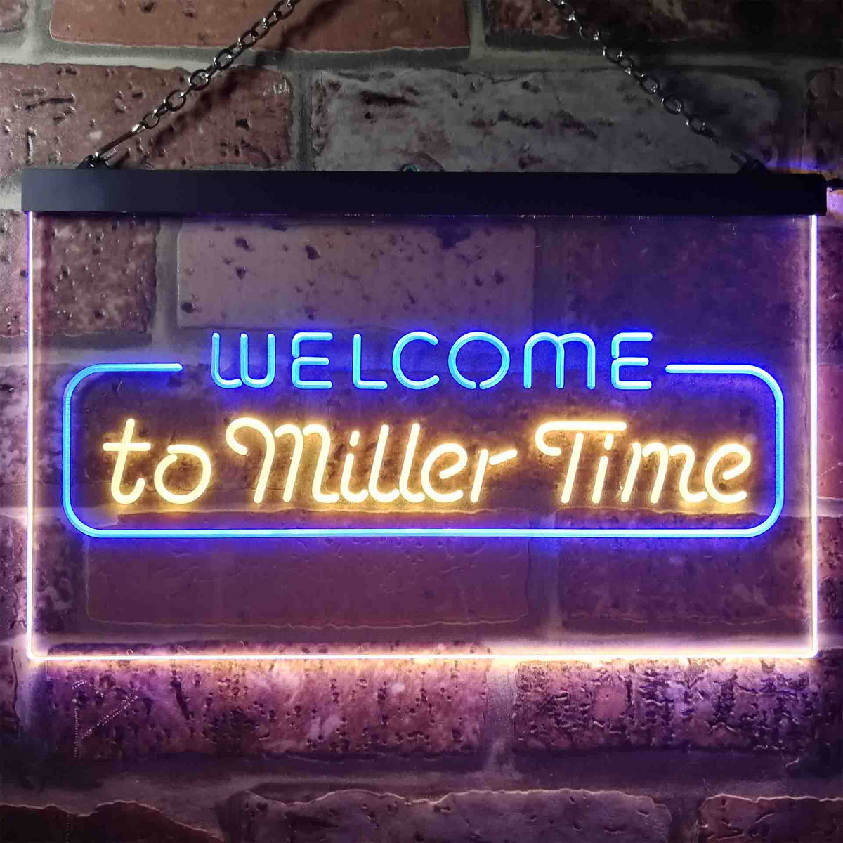 Welcome Miller Time Bar Neon Sign - LED LAB CAVE