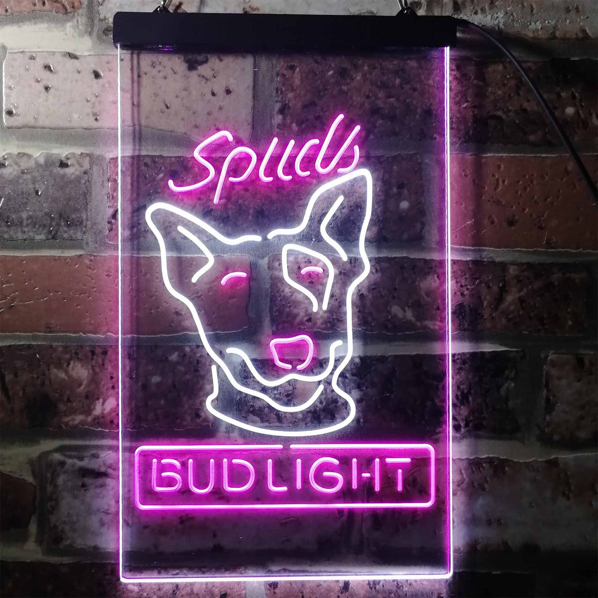Drink Up Spuds Mackenzie Bud Light Neon Sign - LED LAB CAVE