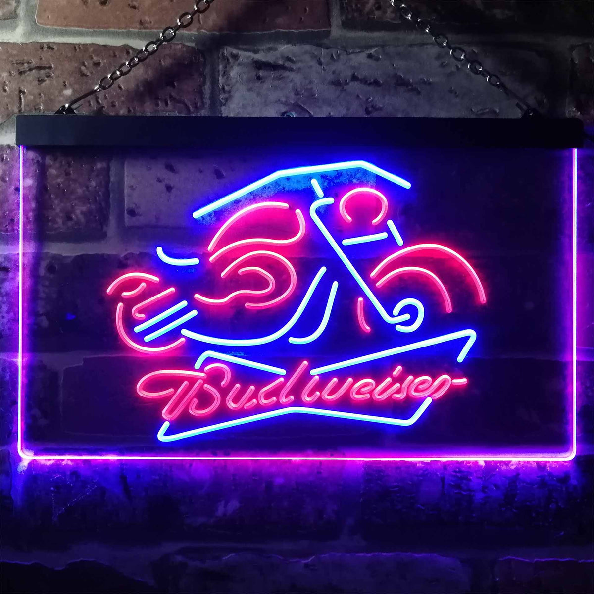 Budweiser Beer Motorcycle Neon Sign - LED LAB CAVE