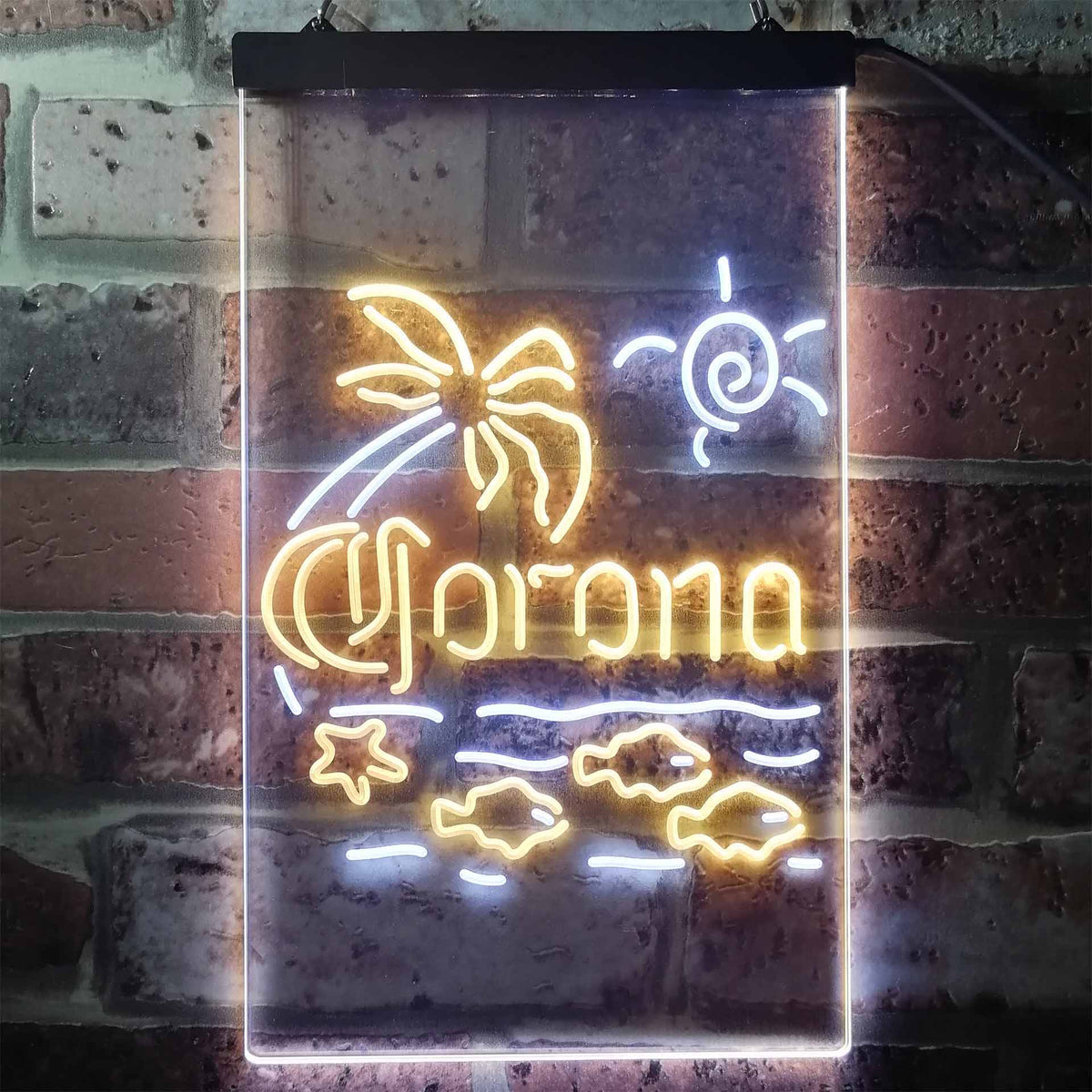 Corona Fish Sun Palm Island Neon Sign - LED LAB CAVE