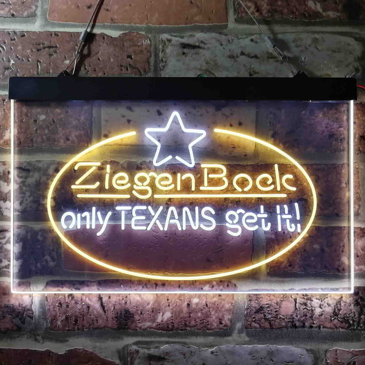 ZiegenBock Amber Only Texans Get it Neon Sign - LED LAB CAVE