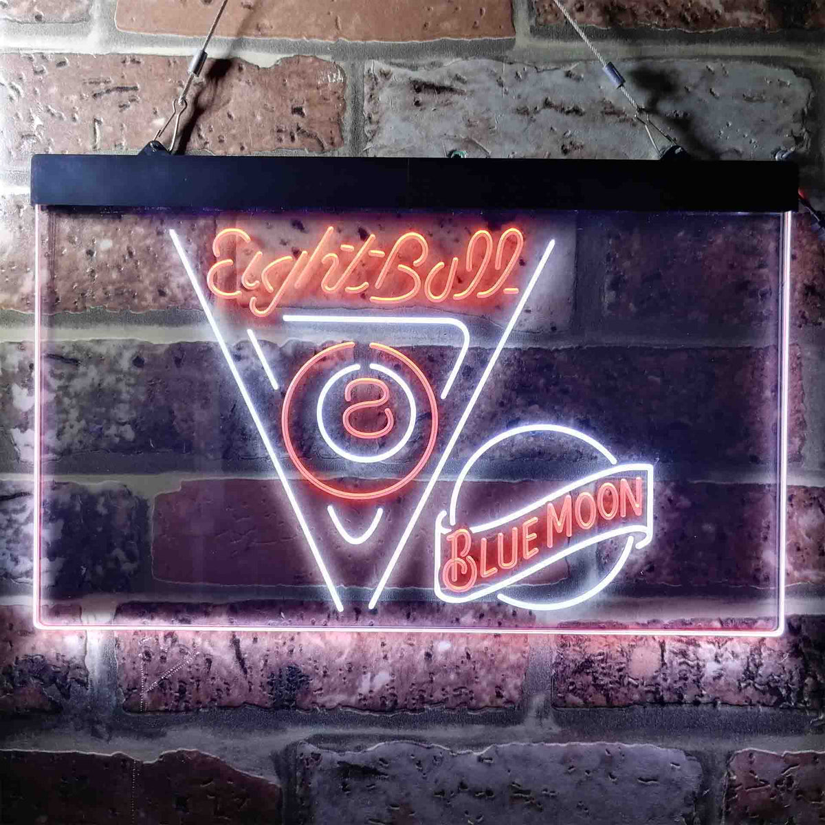 Blue Moon Eight Ball Pool Snooker Room Neon Sign - LED LAB CAVE