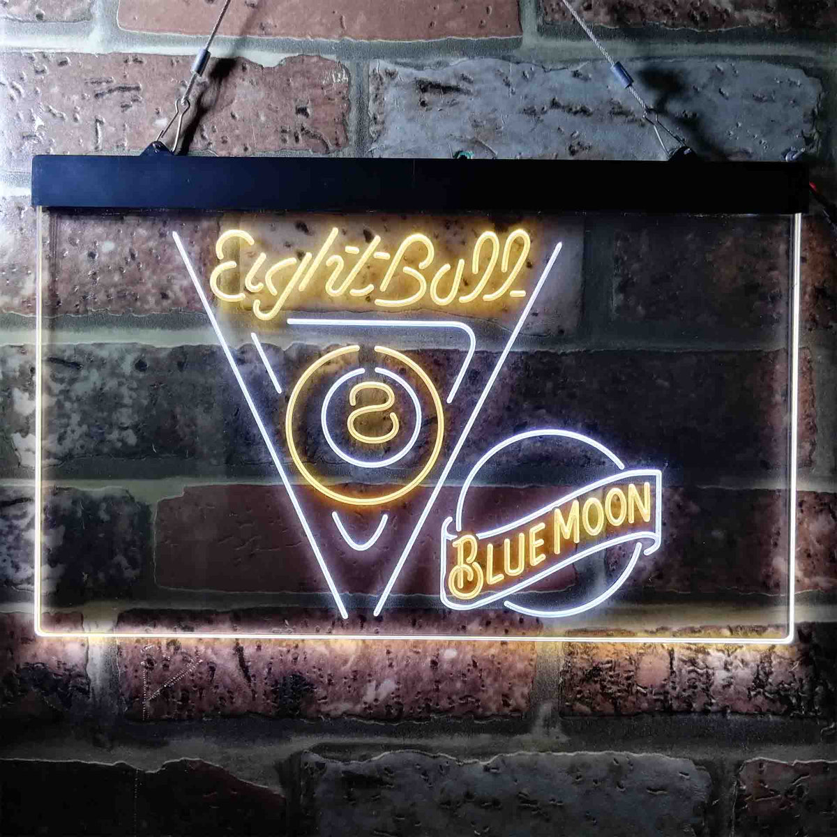 Blue Moon Eight Ball Pool Snooker Room Neon Sign - LED LAB CAVE