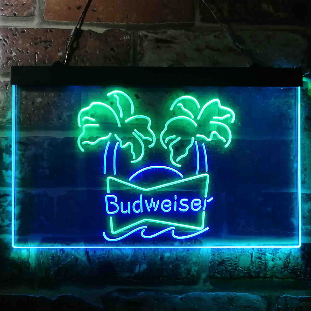 Budweiser Double Palm Tree Beer Neon Sign - LED LAB CAVE