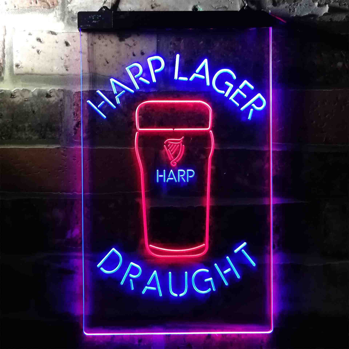 Harp Larger Draught Ale Bar Neon Sign - LED LAB CAVE