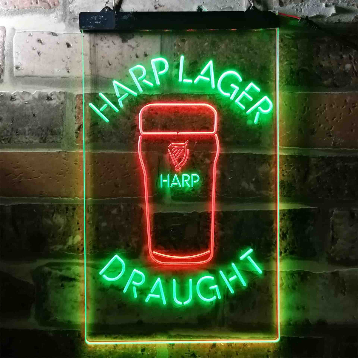 Harp Larger Draught Ale Bar Neon Sign - LED LAB CAVE