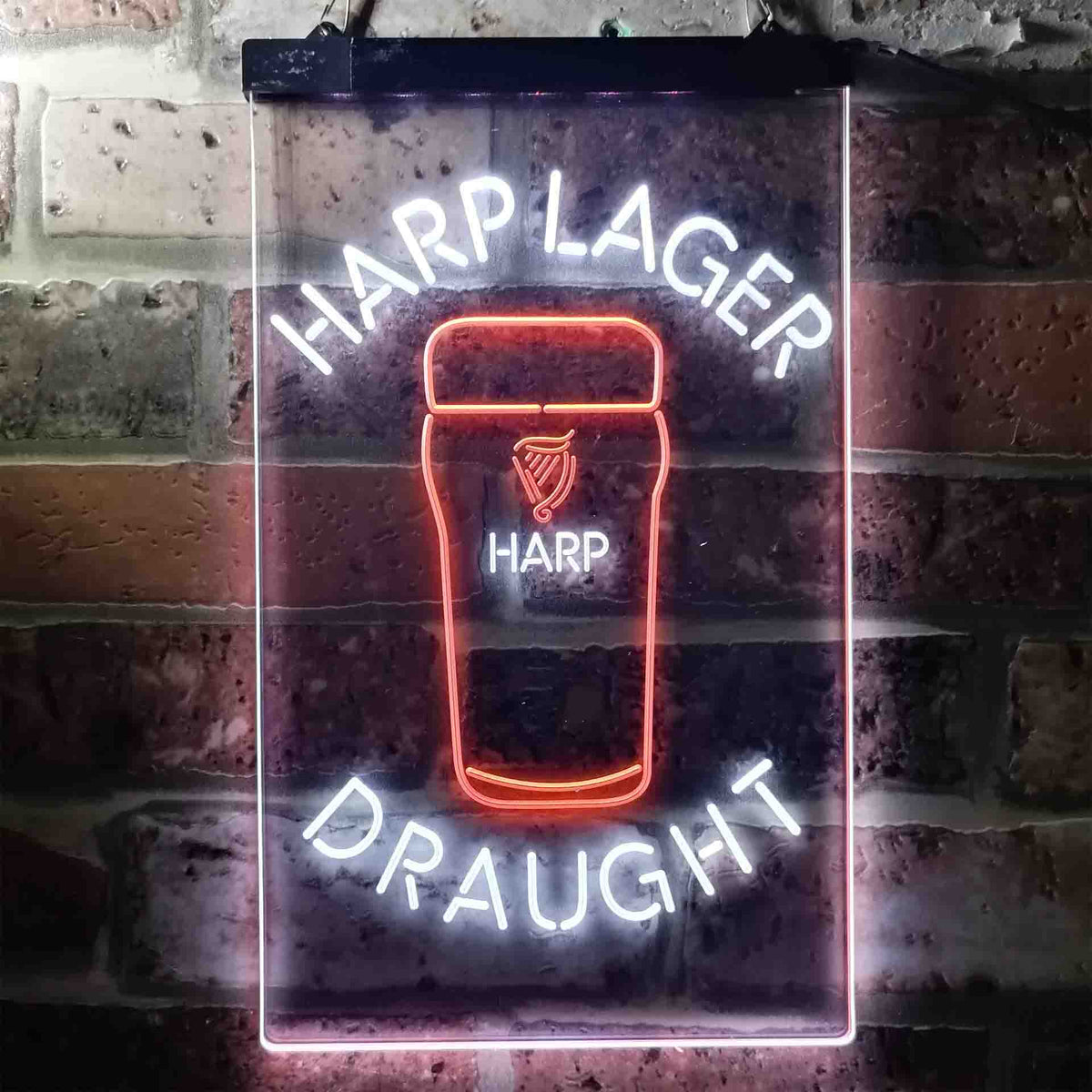Harp Larger Draught Ale Bar Neon Sign - LED LAB CAVE