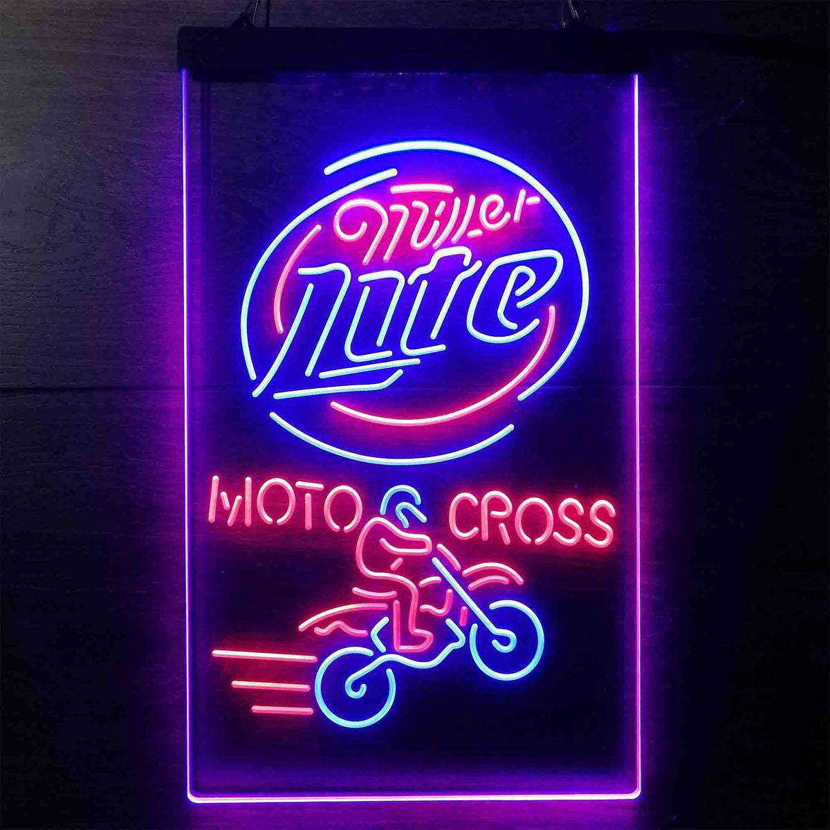 Miller Lite Motocross Neon Sign - LED LAB CAVE