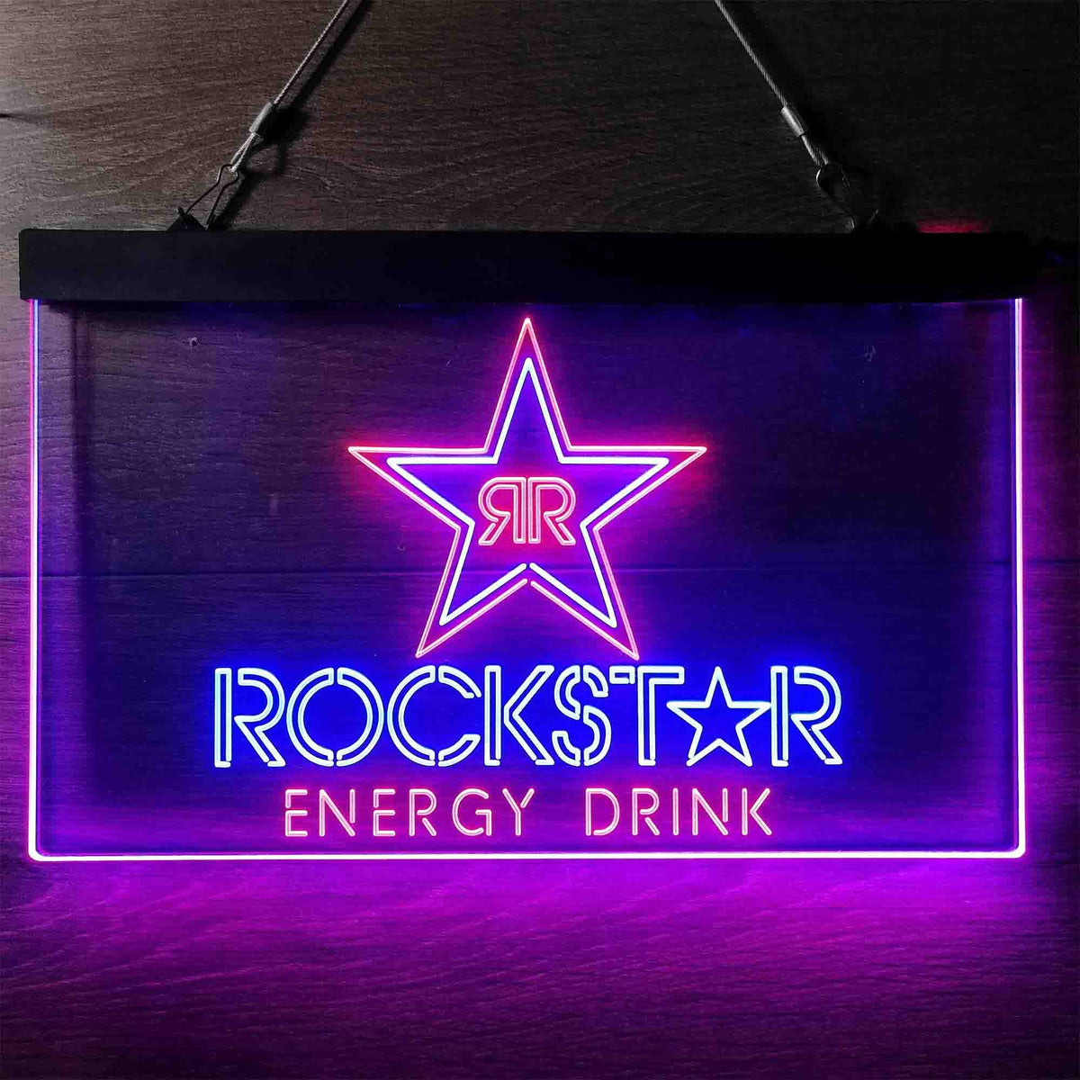 Rockstar Energy Drink Double Star Neon Sign - LED LAB CAVE