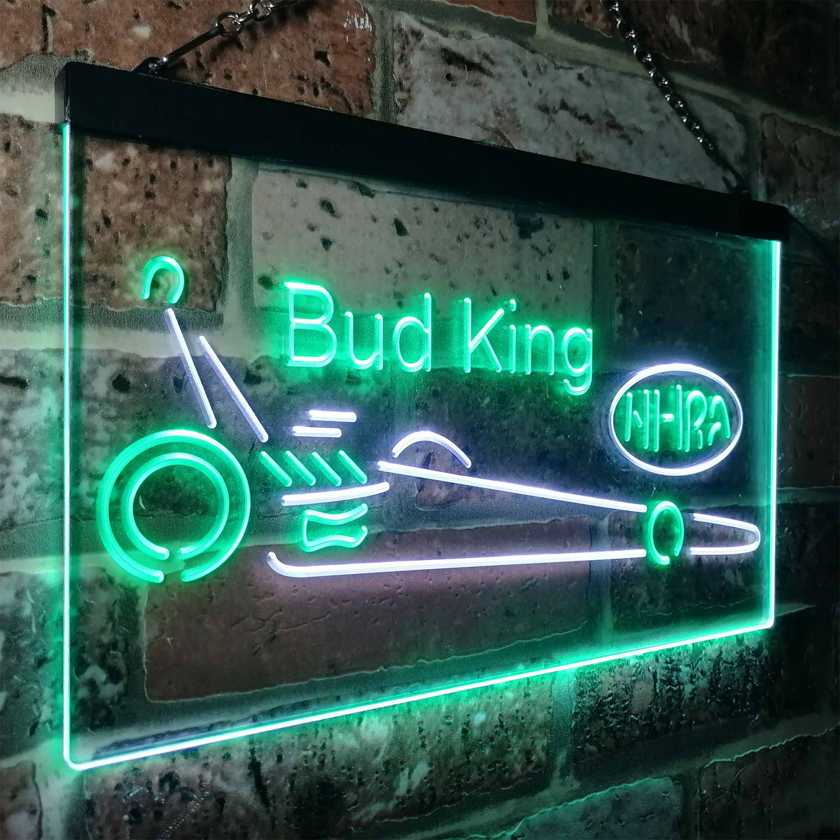Buds King NHRA League Club Dragster Neon Sign - LED LAB CAVE
