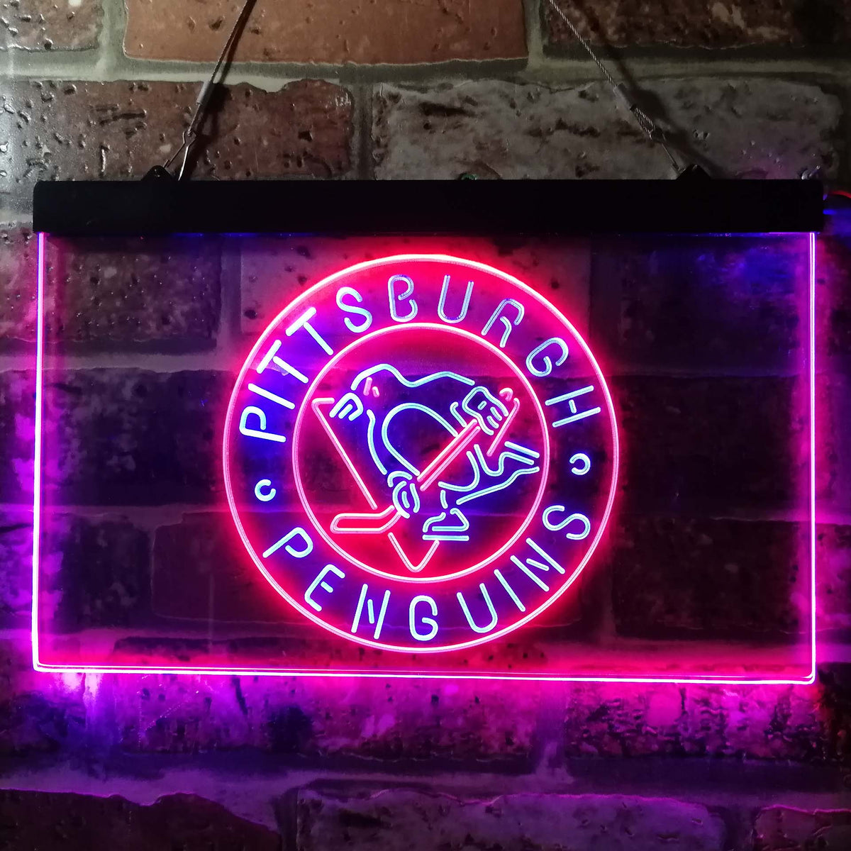 Pittsburgh Penguins Round Logo Neon Sign - LED LAB CAVE
