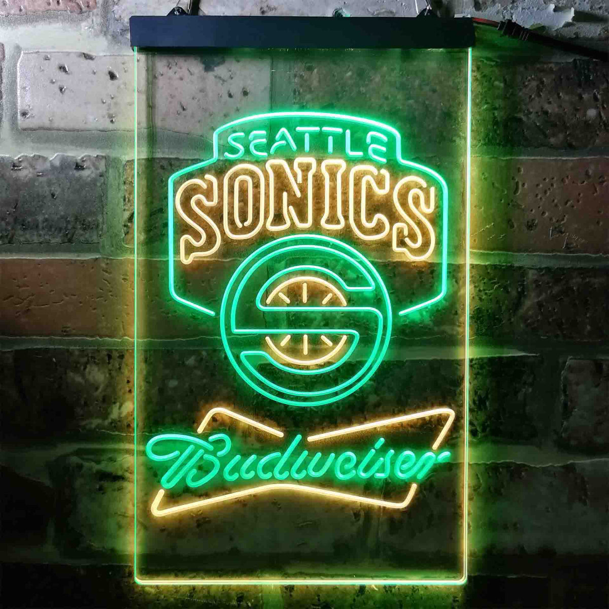 Seattle Supersonics NBA Budweiser Neon Sign - LED LAB CAVE