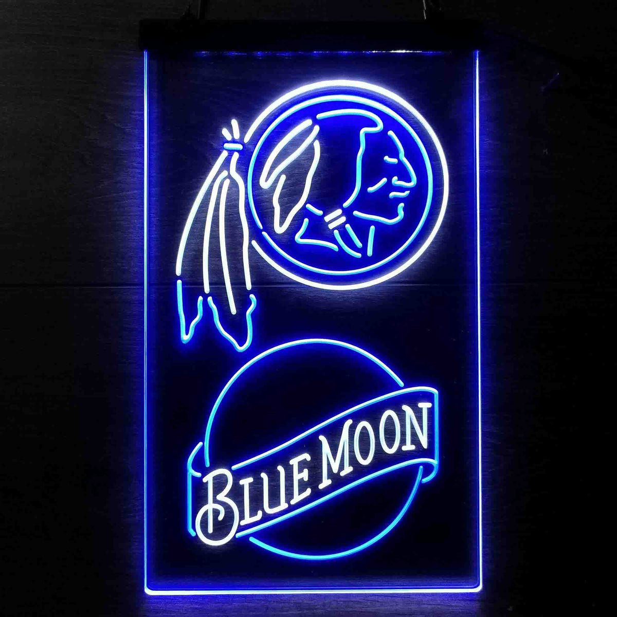 Washington Football Team Blue Moon Neon Sign - LED LAB CAVE