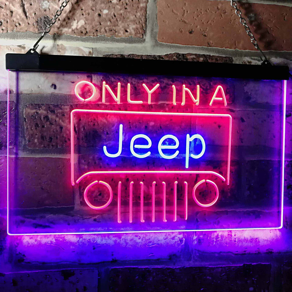 Only in a Jeep Beer Garage Neon Sign - LED LAB CAVE