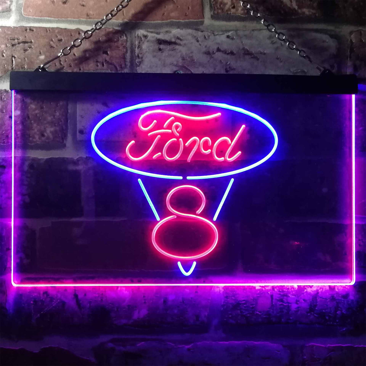 Ford V8 Car Neon Sign - LED LAB CAVE