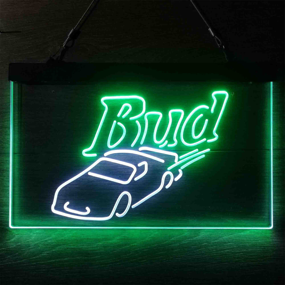 Bud Sport Racing Car Neon Sign - LED LAB CAVE