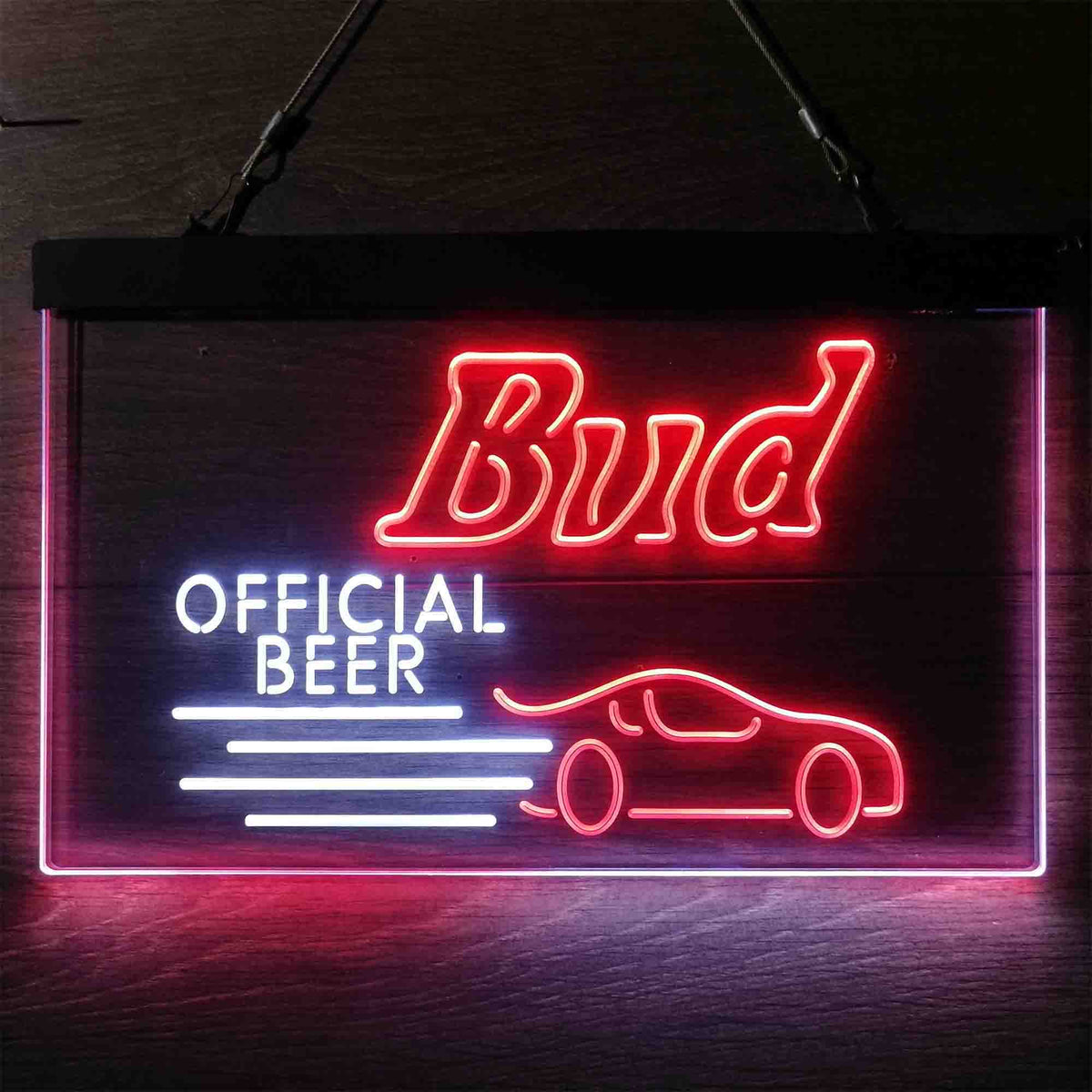 Bud Light Racing Car Official Beer Neon Sign - LED LAB CAVE