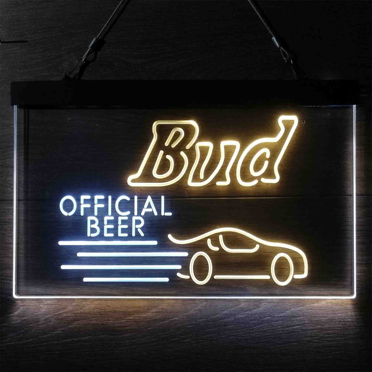 Bud Light Racing Car Official Beer Neon Sign - LED LAB CAVE