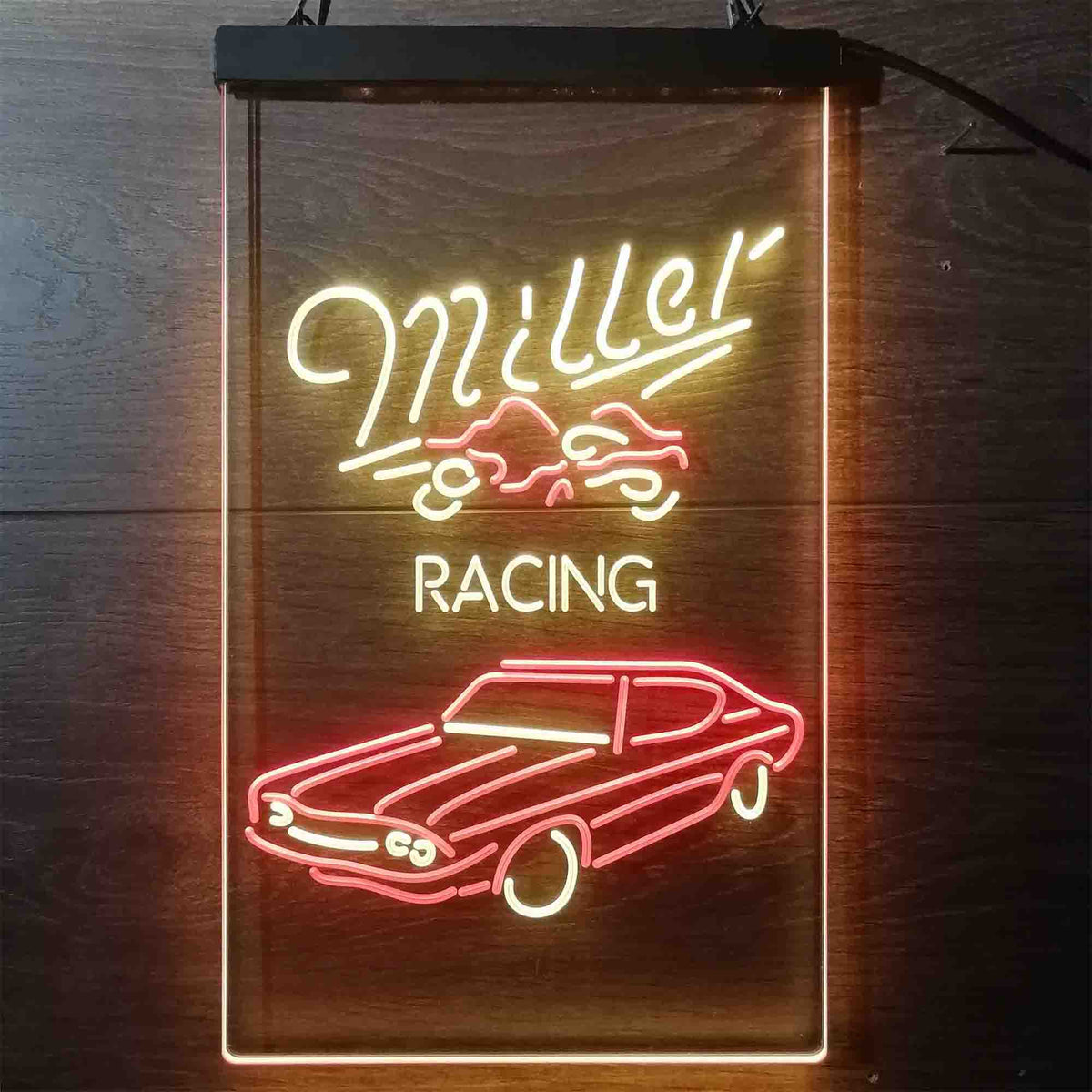Miller Lite Car Racing Sport Beer Neon Sign - LED LAB CAVE