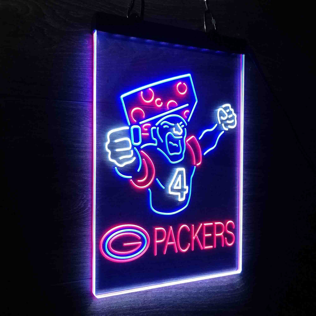 Green Bay Packer #4 Brett Favre Led New Sign | LED LAB CAVE